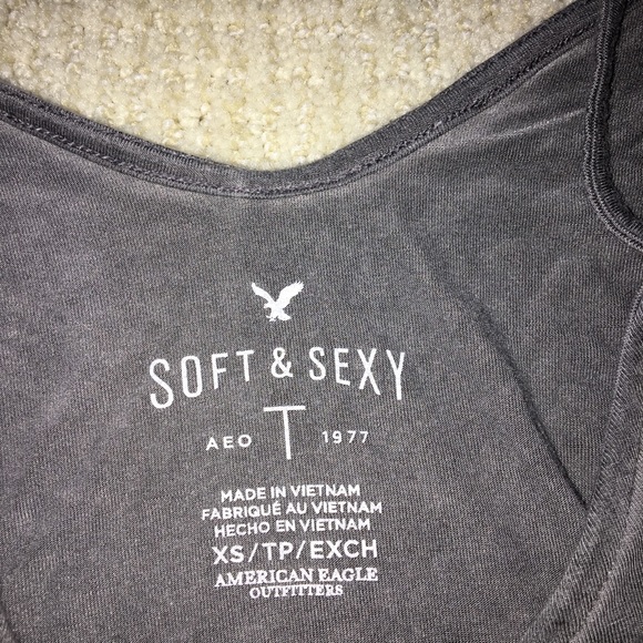 American Eagle Outfitters | Tops | American Eagle Soft Sexy Shoulder Ruffle Tee | Poshmark